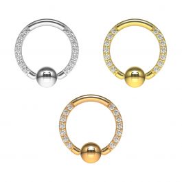 Multi CZ Jeweled G23 Grade Titanium BCR Ring