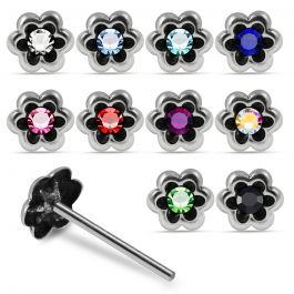 925 Sterling 20G Straight End 9mm Long Jeweled Nose Pin – Wholesale ...
