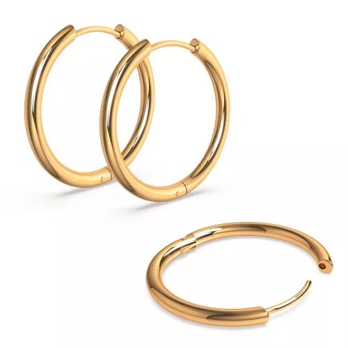 Surgical Steel Hinged Sleeper Hoop Earrings - Wholesale Piercing