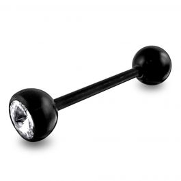 Black line BioFlex jeweled Stright Barbell
