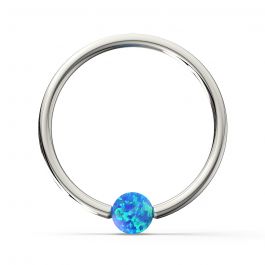 Surgical Steel BCR Piercing with Opal Ball