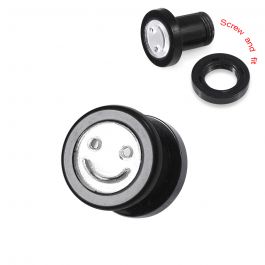 UV Screw Fit Smiley Laser cut-out Flesh Externally Threaded Tunnel