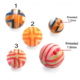 UV Fancy Hand Painted Multi Color Piercing Balls