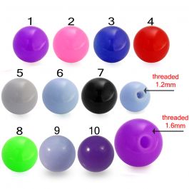 UV Fancy Tongue Lip Plain Color Piercing Balls